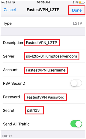 Setup FastestVPN using L2TP VPN Protocol on iPhone/ iPad