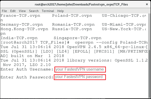 How to Setup OpenVPN on Arch Linux | FastestVPN Support